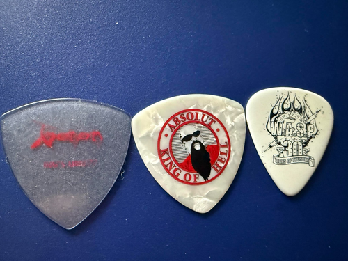 ROCK & METAL ))) guitar pick pick LOT of THREE (3 pick lot) !!!!! LOT ...