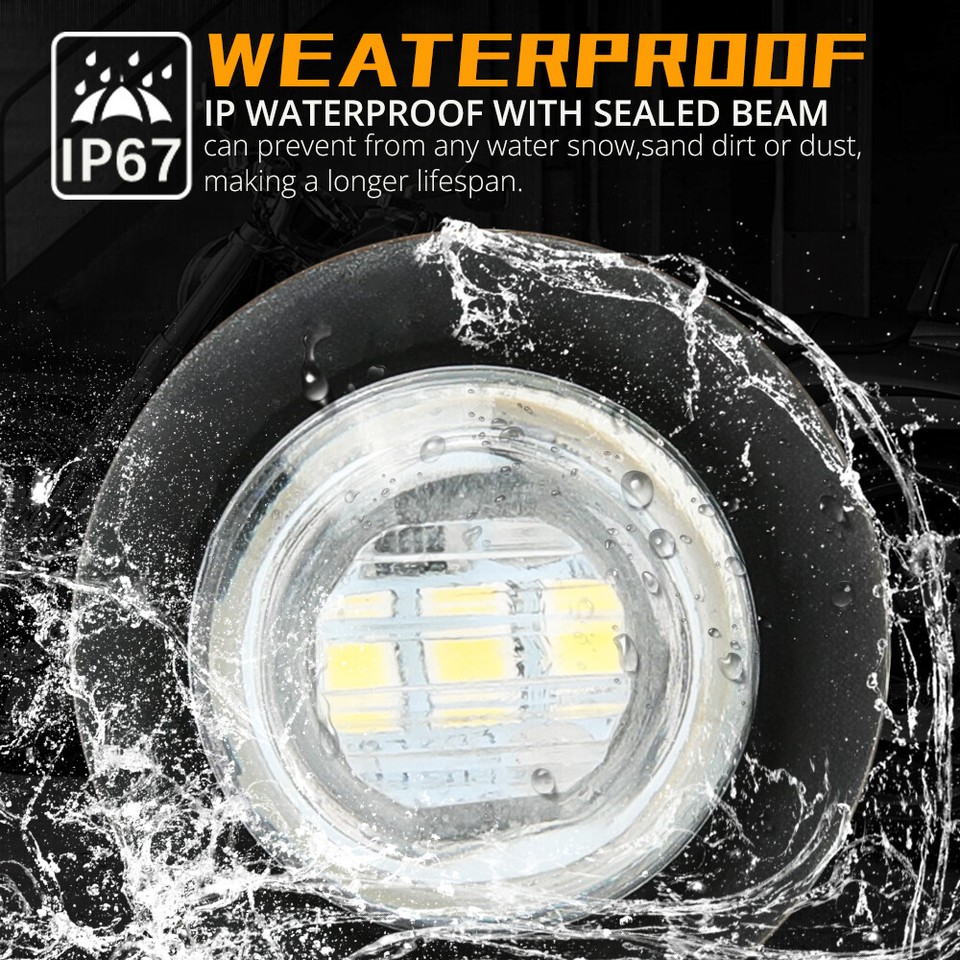 10PCS 3/4"LED Round Bullet Side Marker Lights Chicken Lights White For ...