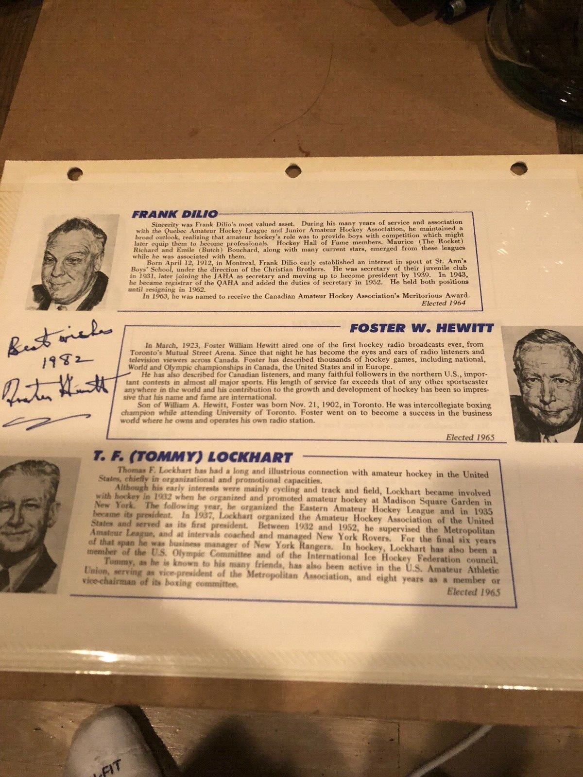 FOSTER HEWITT DECEASED AUTOGRAPH AND BIO HHOF | eBay