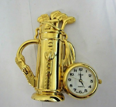 Quartz Mother of Pearl Gold Pocket Watch By Collezio 2.5" Golf Bag | eBay