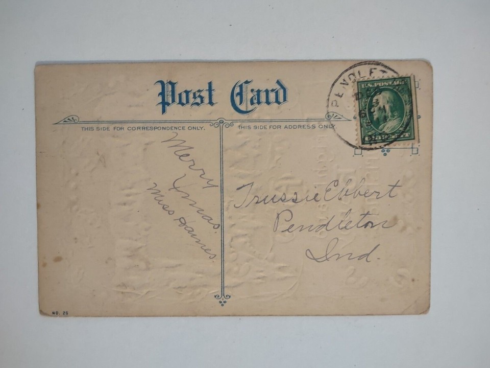 Vintage Christmas Postcard Embossed Gilt w37 | eBay