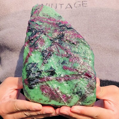 6.43lb Large Rare Natural Red Green Gemstone Ruby Zoisite Crystal Rough Mineral | eBay