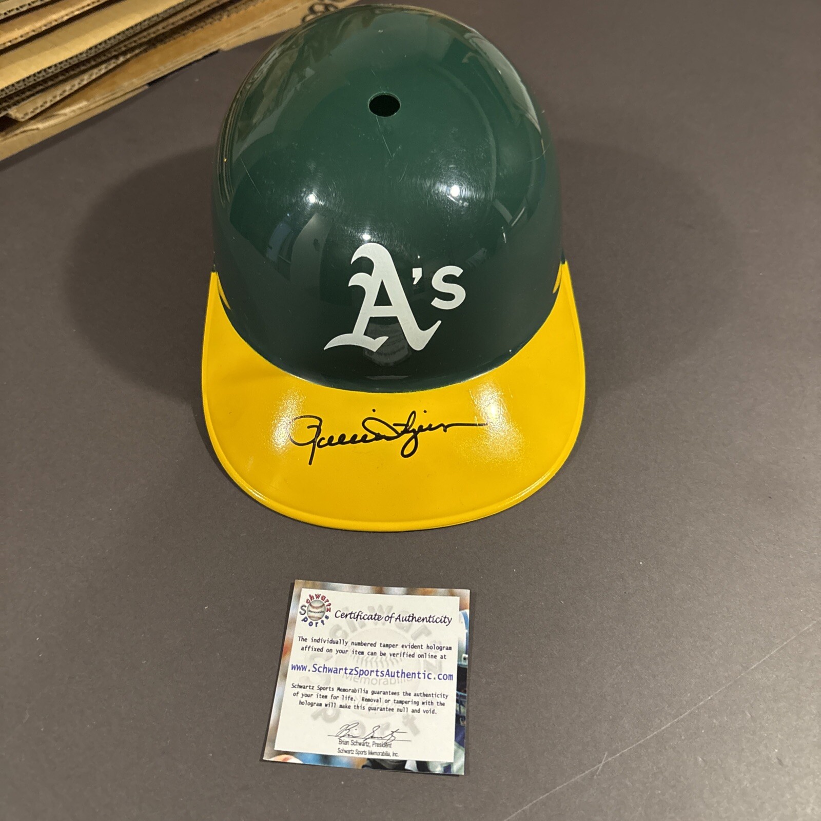 Rollie Fingers Signed Oakland A's Souvenir Replica Batting Helmet ...