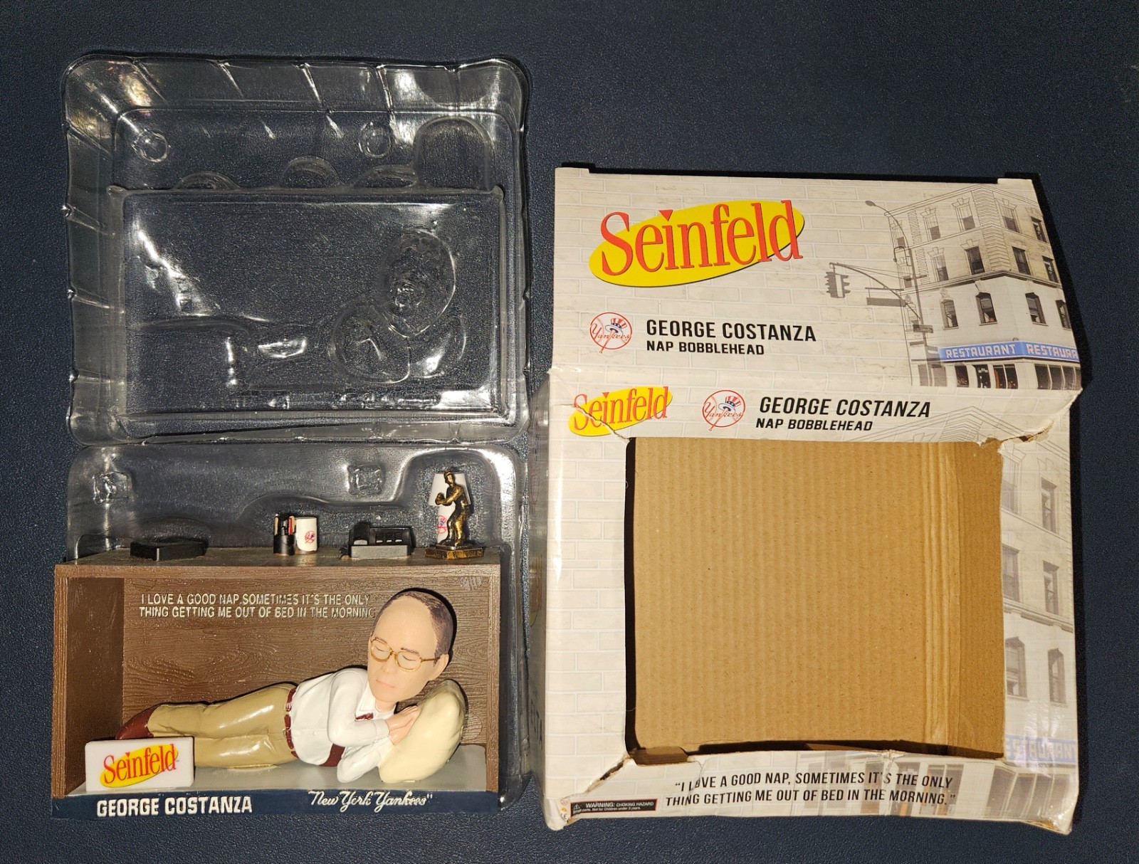 New York Yankees Seinfeld George Costanza Nap Under Desk Bobblehead SGA ...