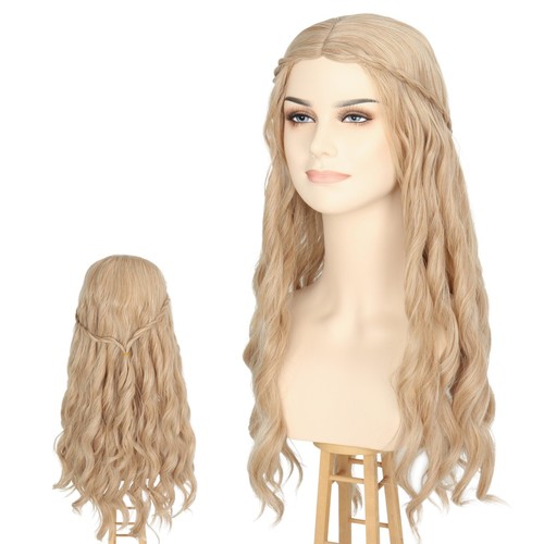 Girl Princess Wig Long Blonde Wavy Hair with Braid Elf Hippie Wigs for ...