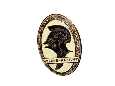 Vintage WILLYS KNIGHT RADIATOR BADGE EMBLEM HOOD ORNAMENT ENAMEL BRASS ...