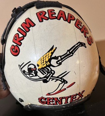GENTEX HGU-68/P Flight Helmet Extra Large VFA-101 VF-101 Grim Reapers ...
