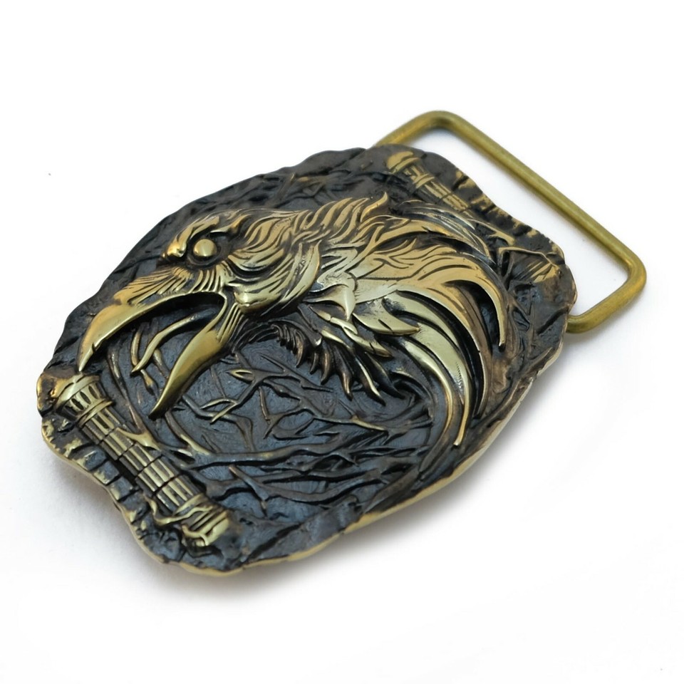 Belt buckle “Raven”, Crow belt buckle, Blackbird buckle; Bird on the ...