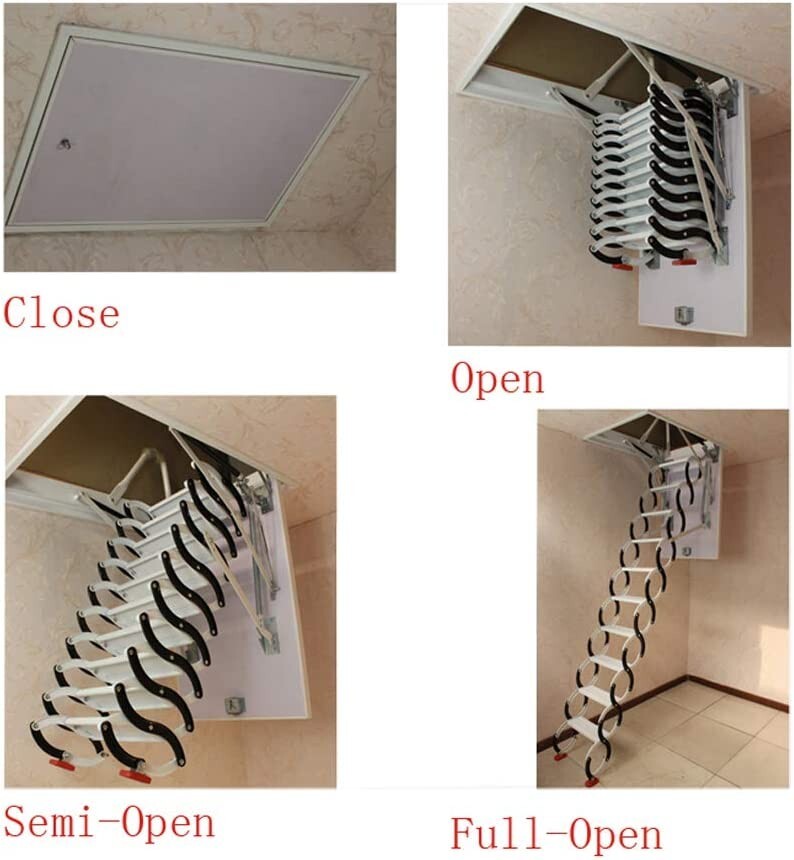 Attic Ceiling Ladder 10.5ft Ceiling Mounted Folding Loft Stairs ...