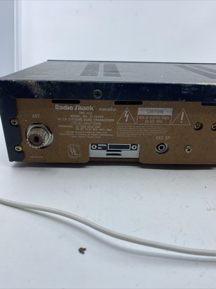 VTG Radio Shack Navaho TRC-492 CB Radio Base Station 40 channel Powers ...