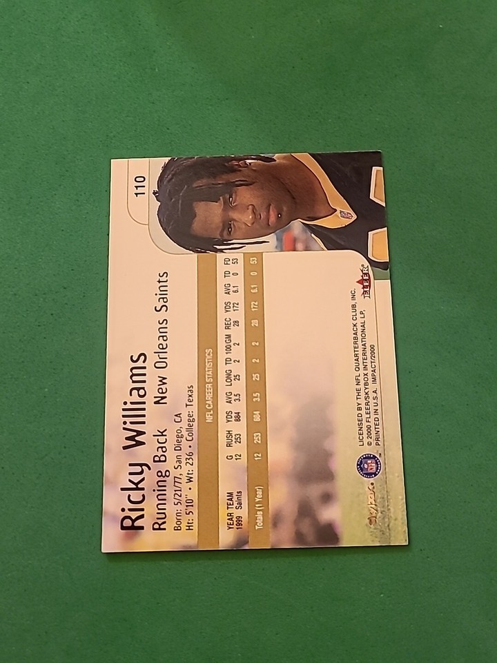 2000 Ricky Williams Skybox Impact #110 | eBay