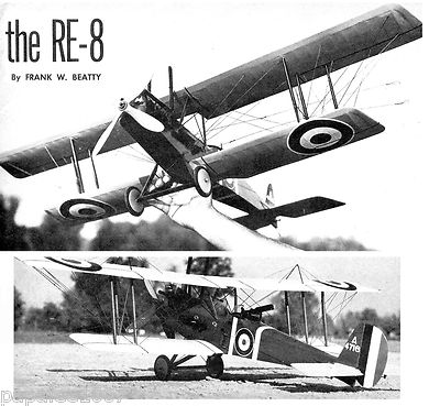 Model Airplane Plans (UC): RAF RE-8 1/12 Scale 43" Biplane for .29-.35 ...