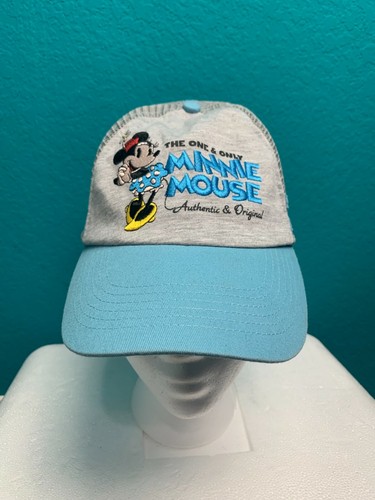 DISNEY PARKS The One and Only Minnie Mouse Gray Blue Trucker Bib Cap Hat | eBay