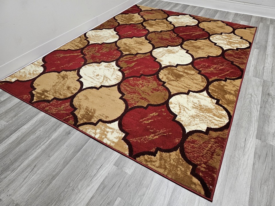 5x7 Rug Art Deco Maroon Spade Multicolor Modern Home Decor Carpet | eBay