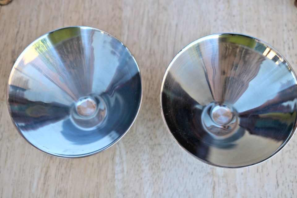 Martini Glass Set 2 Endurance Stainless Steel Stemless | eBay