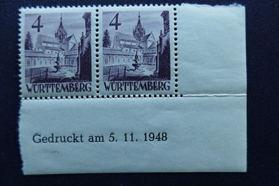 Franz. Zone Württemberg MiNr. 29 ya BRu postfrisch** mit Druckvermerk(AK 267) | eBay