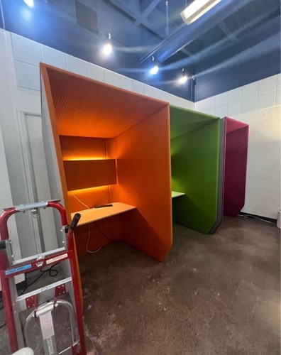 3x Buzzi Booths Office Pod Sound Privacy Phone Acoustic Booth Green ...