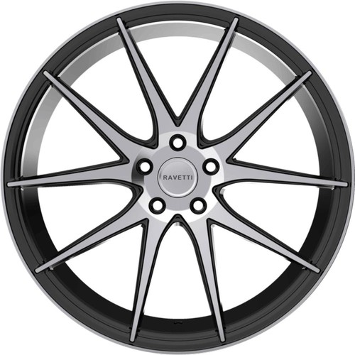 (Set-4) Ravetti M11 22x9 5X120 20mm Black Machined Wheels Rims 22 Inch ...