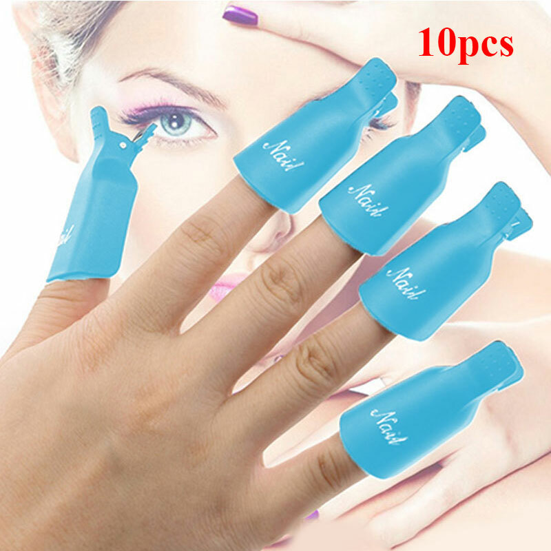 10PCS Nail Soak Off Cap UV Gel Remover Fingernail Polish Cleaner ...