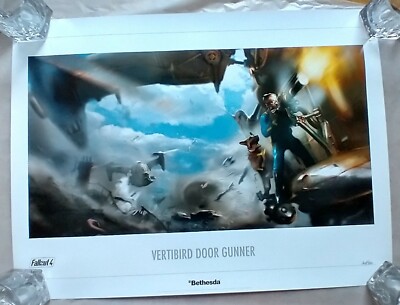 Fallout Lithograph - Vertibird Door Gunner - Print Number 164/500 | eBay