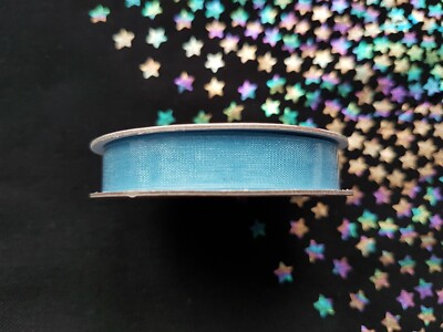 Craft Ribbon Reel Blue Organza 2m 1cm Card Making Bow Scrapbooking ...