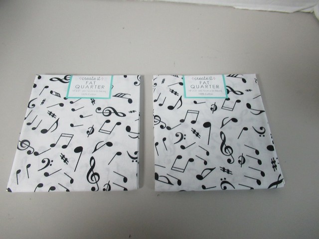 Fat Quarter Fabric Music Notes 18x 21 Inches 100 Cotton Musical Note ...