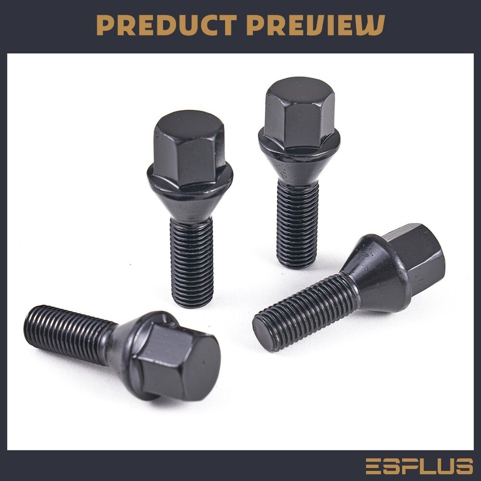 [20]M12x1.25 Black Lug Bolt 28mm Shank Fit Alfa Romeo Chrysler Jeep ...