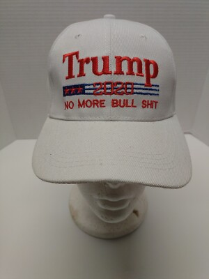 Trump White Hat Cap 2020 ,No More BS, MAGA USA Embroidery Adjustable ...