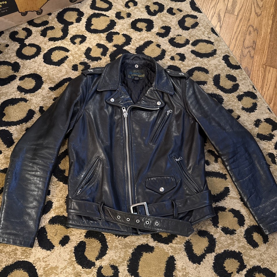 Schott Leather Motorcycle Jacket M Black Rare Perfecto 519 | eBay