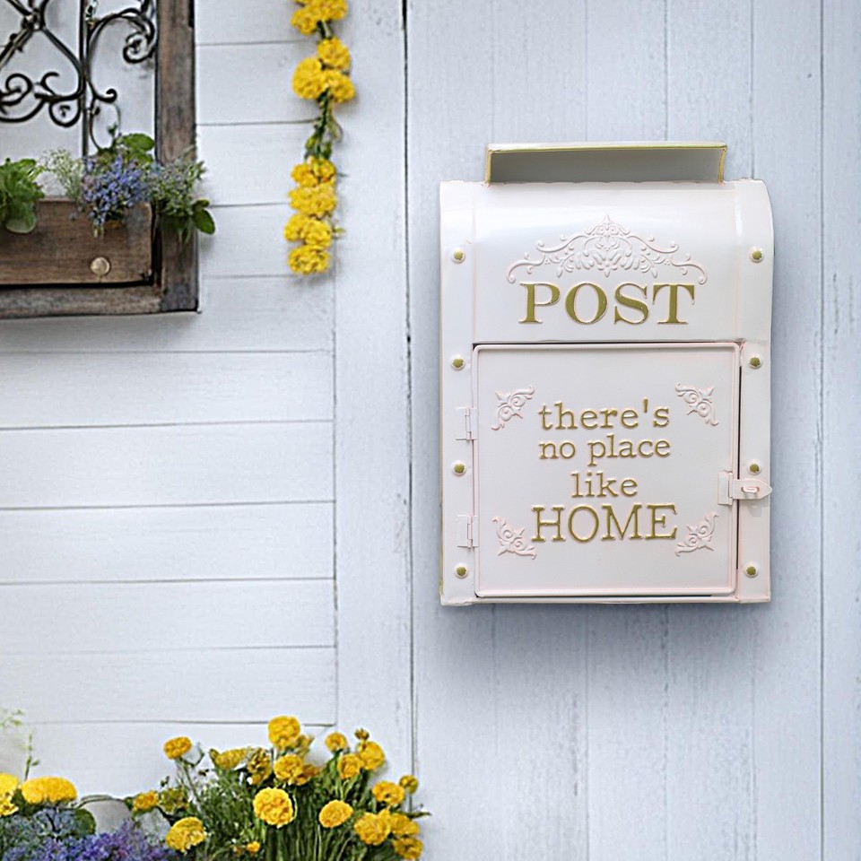Vintage Rustic Letter Box Post Box Wall Mounted Decorative Metal ...