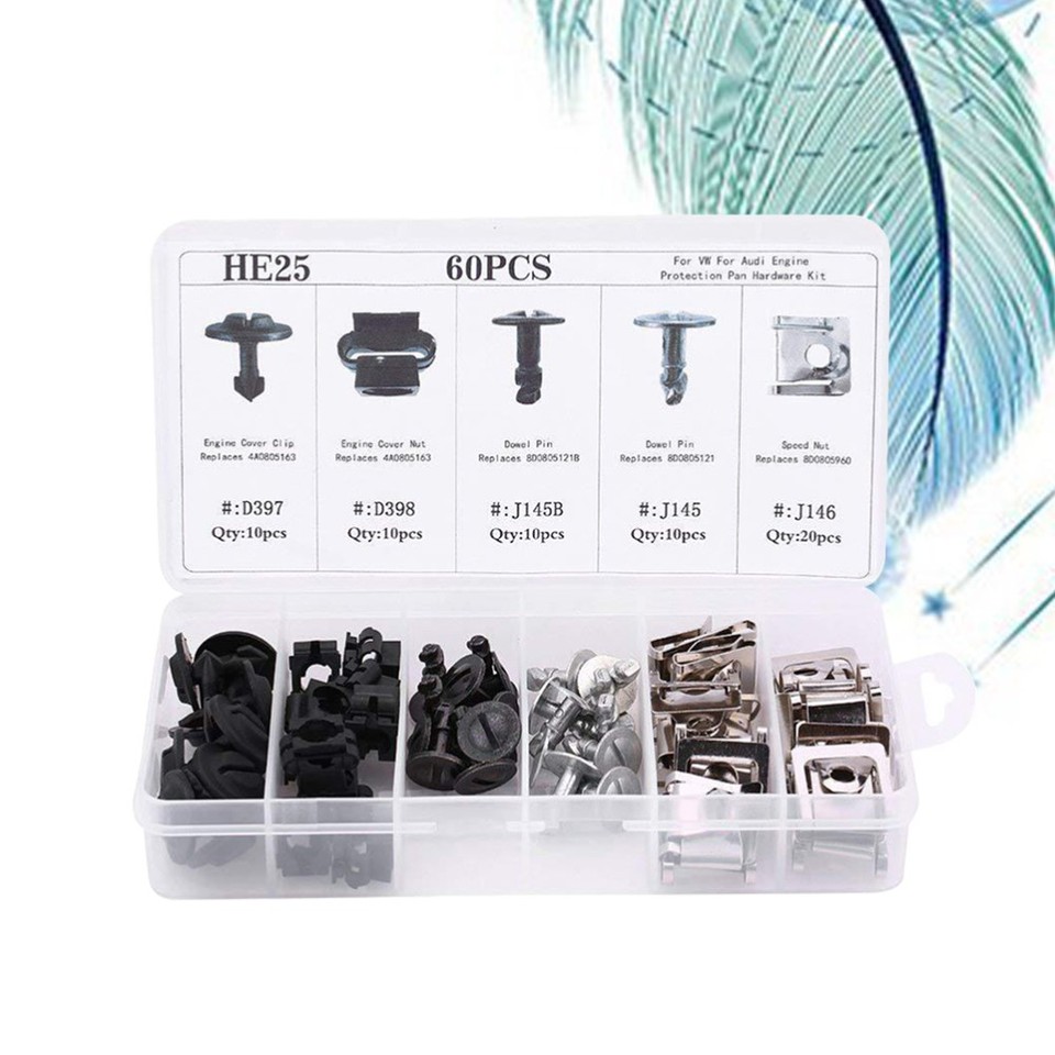 60 Pcs U Type Fastener Clip Push in Fasteners Pin Clips Automotive ...