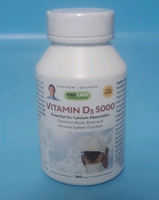 ANDREW LESSMAN Vitamin D3 5000 IU 360 Capsules 360 Count (Pack of 1 ...