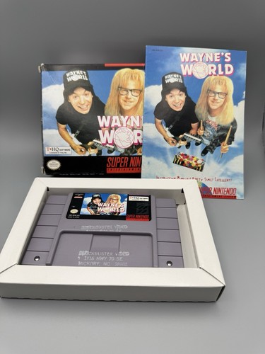 Wayne's World SNES CIB Party time Excellent! RARE 719575030144 | eBay