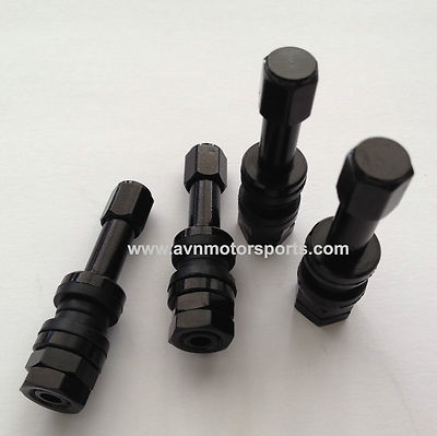 4 BLACK FORGED ALUMINUM VALVE STEMS CAP EMOTION XT7 XD9 XC8 11R/FT T ...