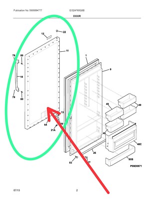 Electrolux Freezer Outer Door Panel 297329321 Discontinued OEM *READ | eBay