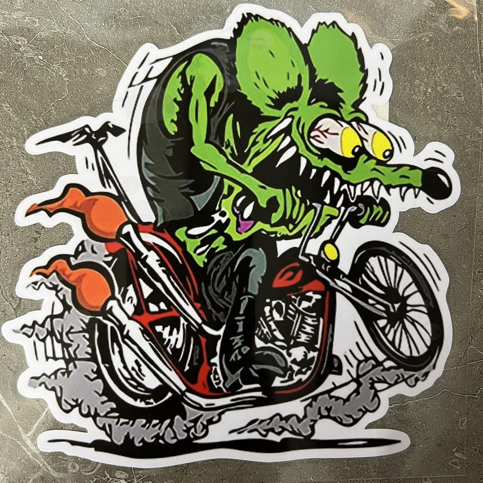 🔥LG Rat Fink Mouse Ed Big Daddy Roth Hot Rod Art Vinyl Decal Sticker ...