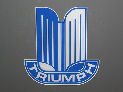 Triumph Badge Emblem Blue & White Wall Sign | eBay
