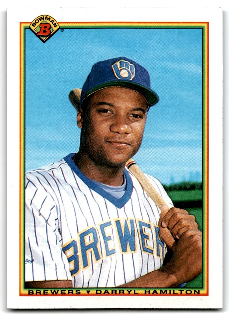 1990 Bowman Baseball Card Darryl Hamilton Milwaukee Brewers #397 | eBay