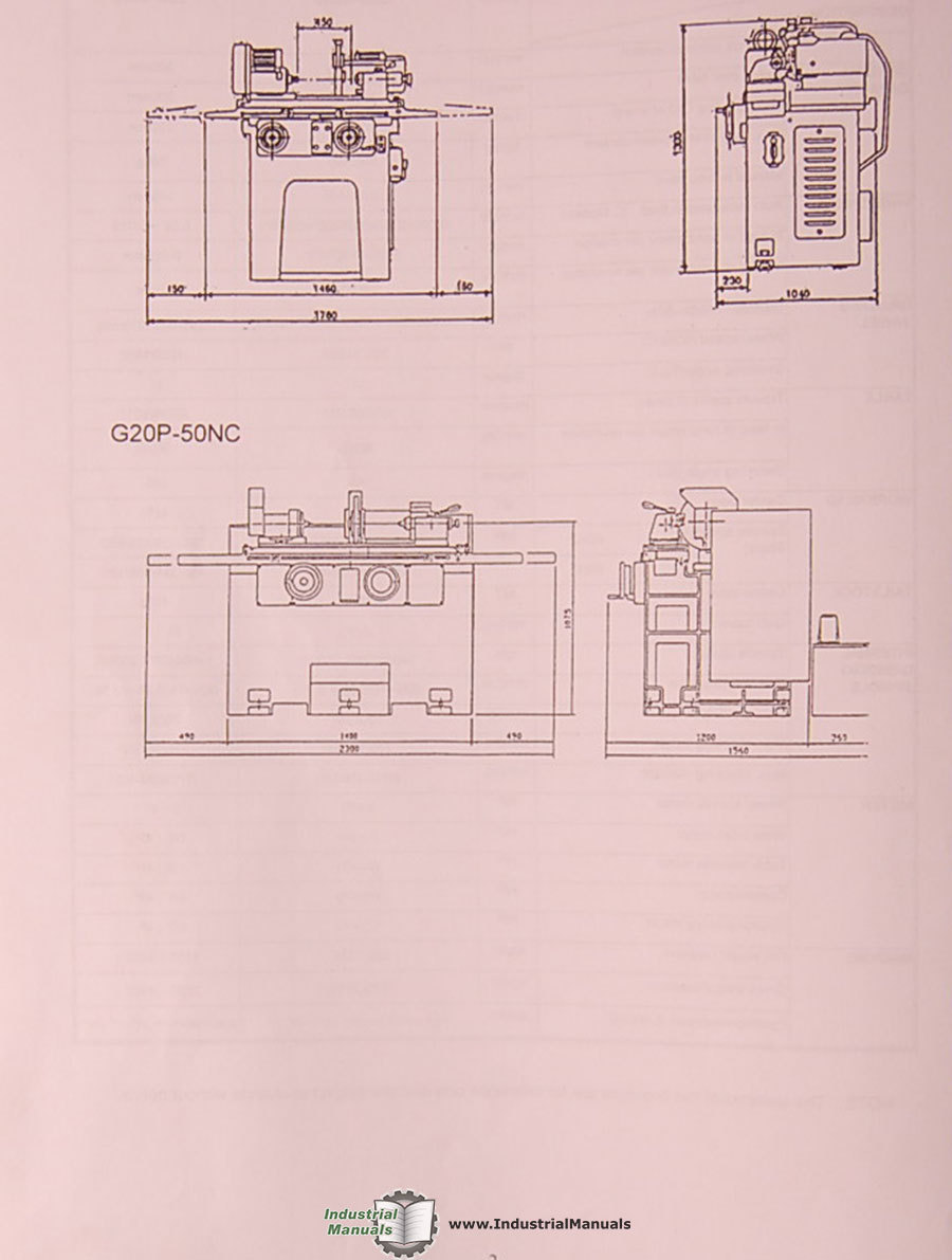 Supertec G20P-50NC, Cylindrical Grinding Operations and Parts Manual ...