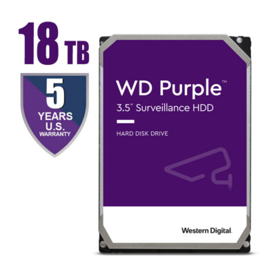 WD Purple PRO 18TB Internal Hard Drive 7200RPM/512Mb Surveillance 3.5 ...