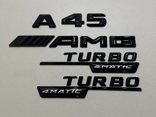 Mercedes Benz A45 AMG TURBO 4MATIC Badge A Class Gloss Black | eBay ...