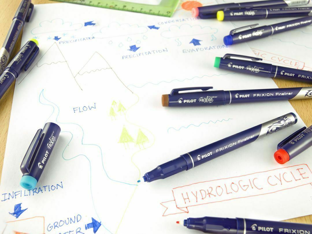 Pilot Frixion Eraseble Fineliner SW-FF Marker Pen 1.3mm - All 12 ...