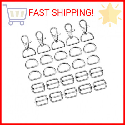 Paxcoo 50Pcs Keychain Bulk with Key Chain Swivel Hook D Rings and Slide ...