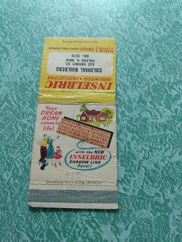 Vintage Matchbook Ephemera Collectible A29 Toledo Ohio colonial ...