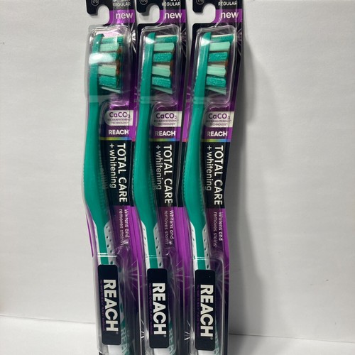 Reach Total Care + Whitening Soft Regular Toothbrush Set of 3 Green ...