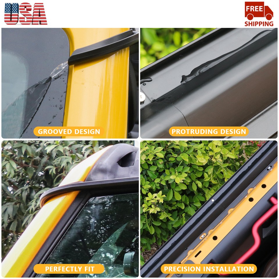 6X Black Hardtop Rain Guard Window Visors Deflectors For Ford Bronco ...