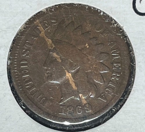 1869/69 REPUNCHED DATE INDIAN HEAD CENT~ GOOD ~NICE COIN~ | eBay