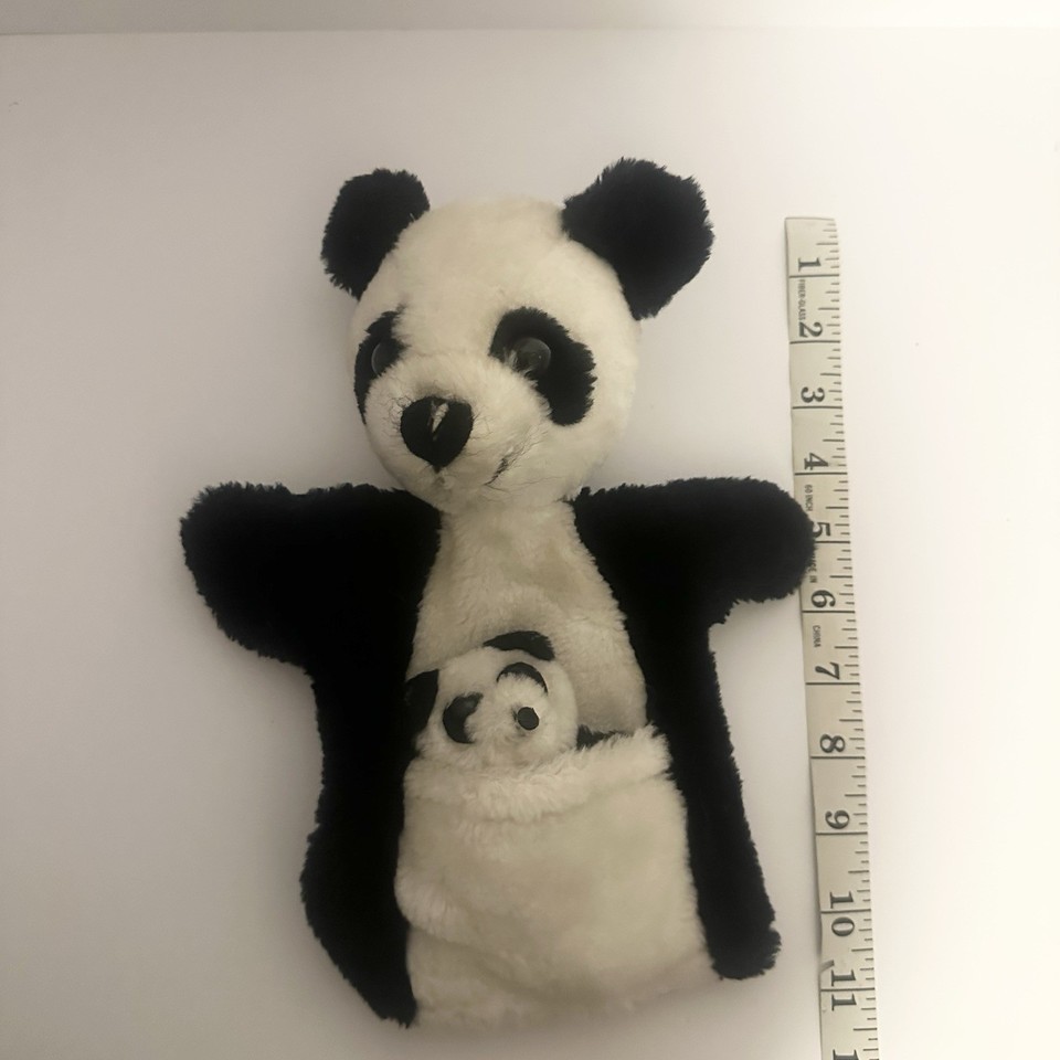 1979 Vintage Dakin Panda Bear Hand Puppet & Stuffed Animal Baby In ...