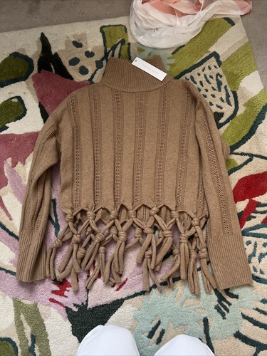 Jonathan Simkhai Tassel Camel Sweater XS | eBay