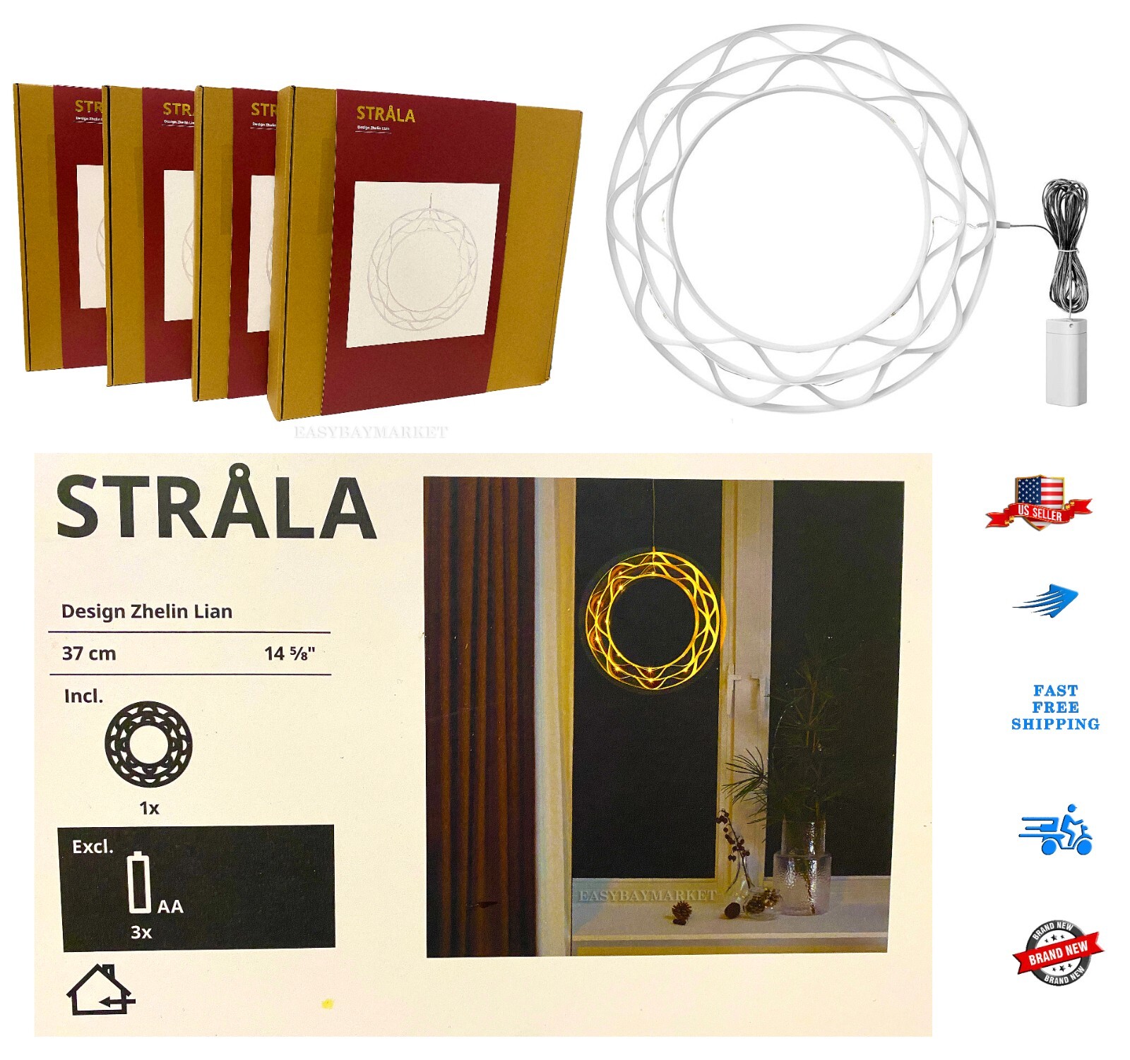 Ikea Strala Led Pendant Light Lamp White Timer 2700K 8 Lumen | eBay